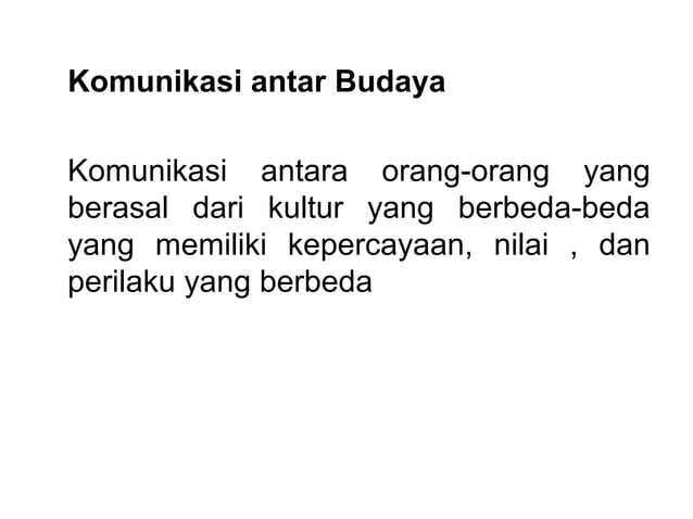 Komunikasi lintas budaya | PPT