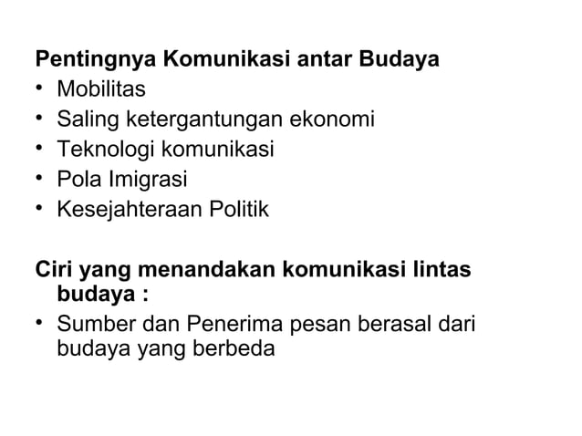 Komunikasi lintas budaya | PPT