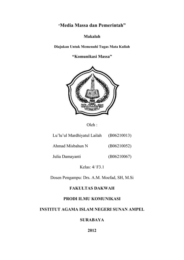 Komunikasi massa dan pemerintah | DOCX