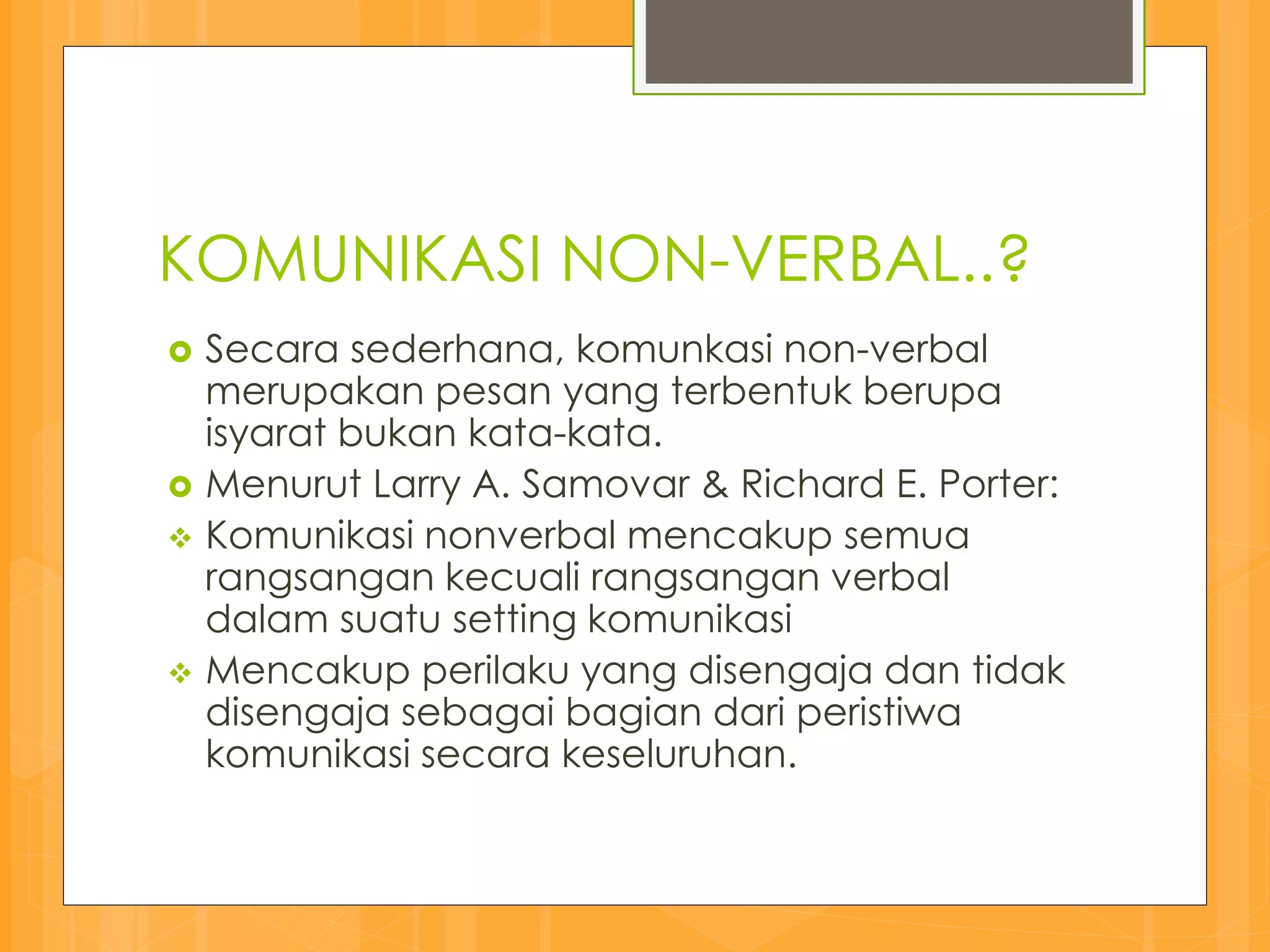 Komunikasi non verbal | PPTX