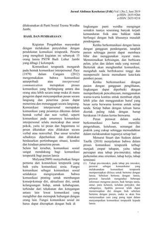 penjelasan tentang bagaimana cara komunikasi yang baik terhadap lansia | PDF