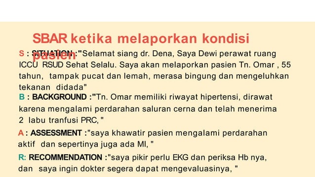KOMUNIKASI SBAR (contoh pelatihan).pptx
