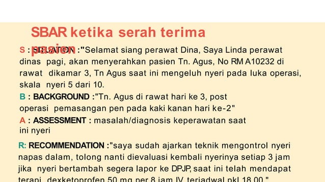 KOMUNIKASI SBAR (contoh pelatihan).pptx