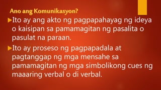 Filipino 10 Komunikasyon | PPTX