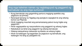 Kasaysayan ng Wikang Pambansa | PPTX