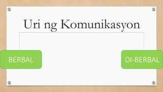 Uri ng Komunikasyon | PPTX