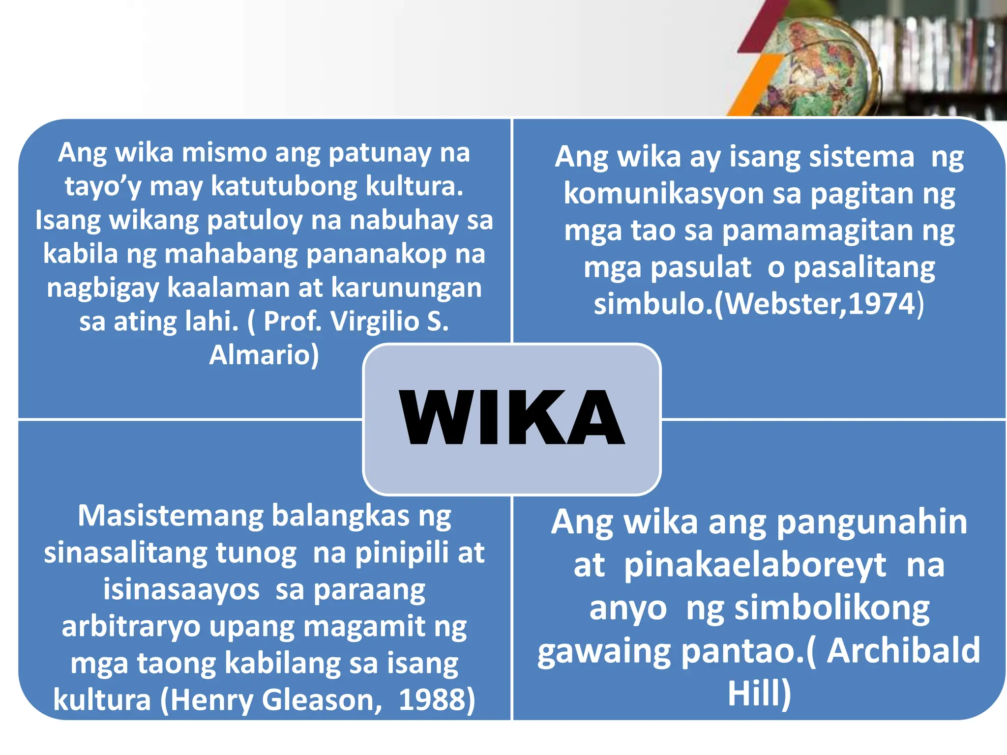 Komunikasyon at Pananaliksik sa Wika at Kulturang Pilipino.(mula sa ...