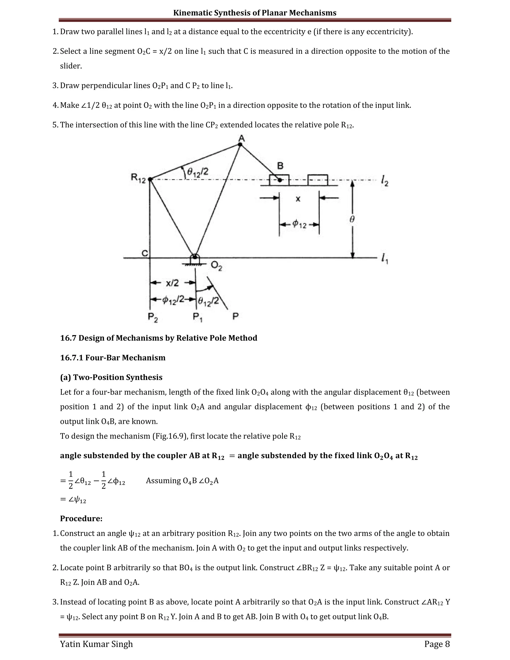 Kinematic Synthesis | PDF