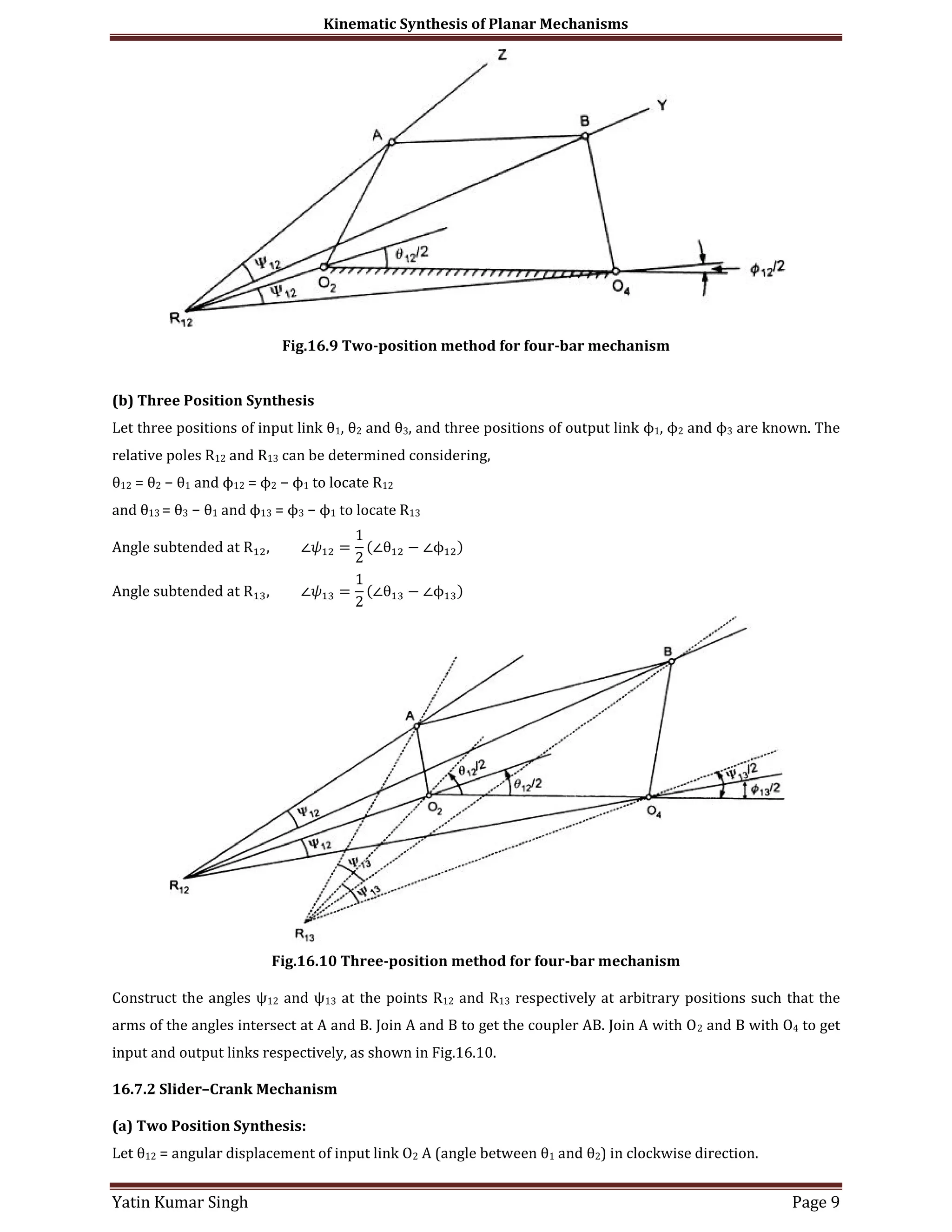Kinematic Synthesis | PDF