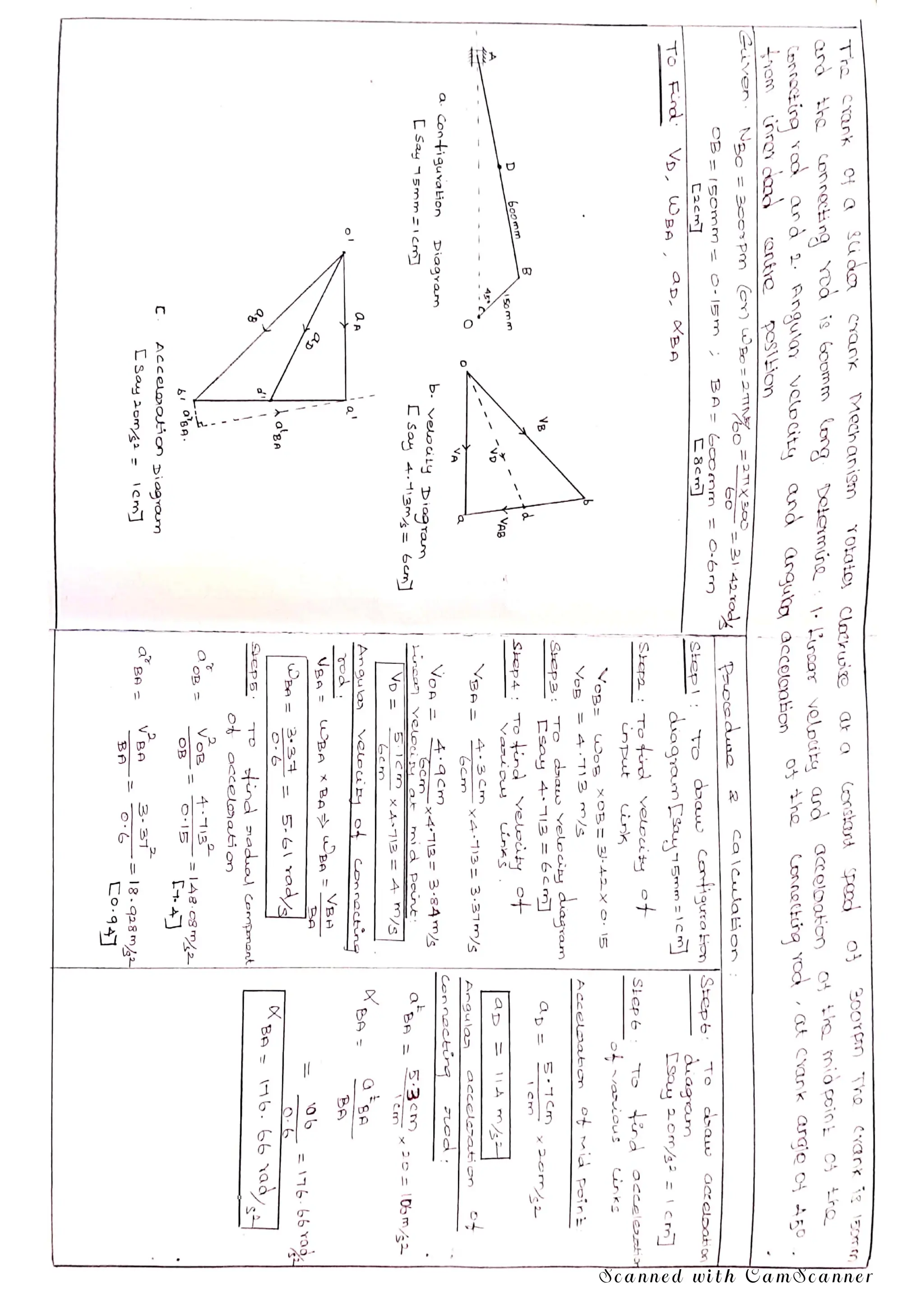KINEMATIC VELOCITY OF SIMPLE MECHANISMS-FOUR BAR & SINGLE SLIDER | PDF