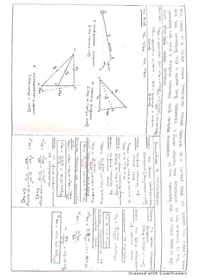 KINEMATIC VELOCITY OF SIMPLE MECHANISMS-FOUR BAR & SINGLE SLIDER | PDF