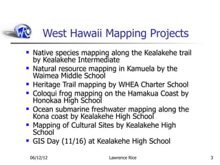 Kona mapping-project-2-9-2006 | PPT