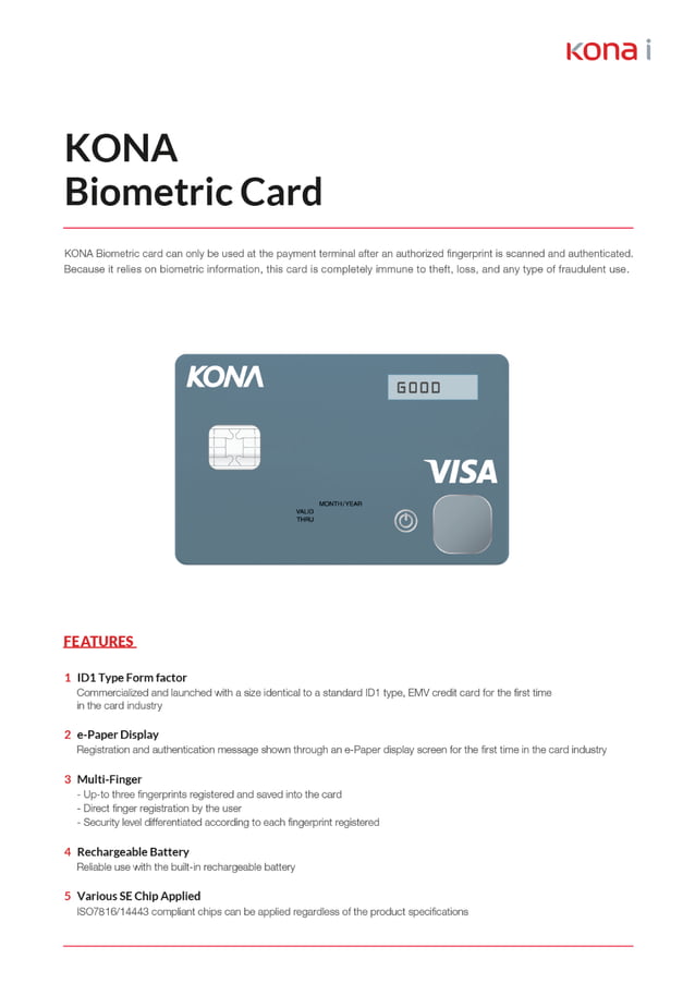 Kona Biometric Card | PDF