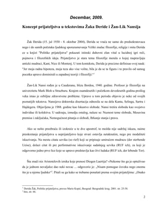 Koncept prijateljstva u tekstovima zaka deride i zan lik nansija | DOC