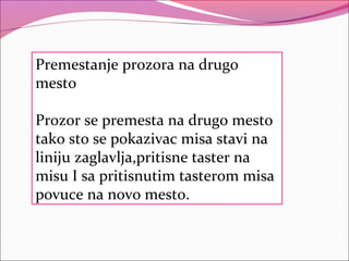 Koncept prozora i njihova podela1 | PPT