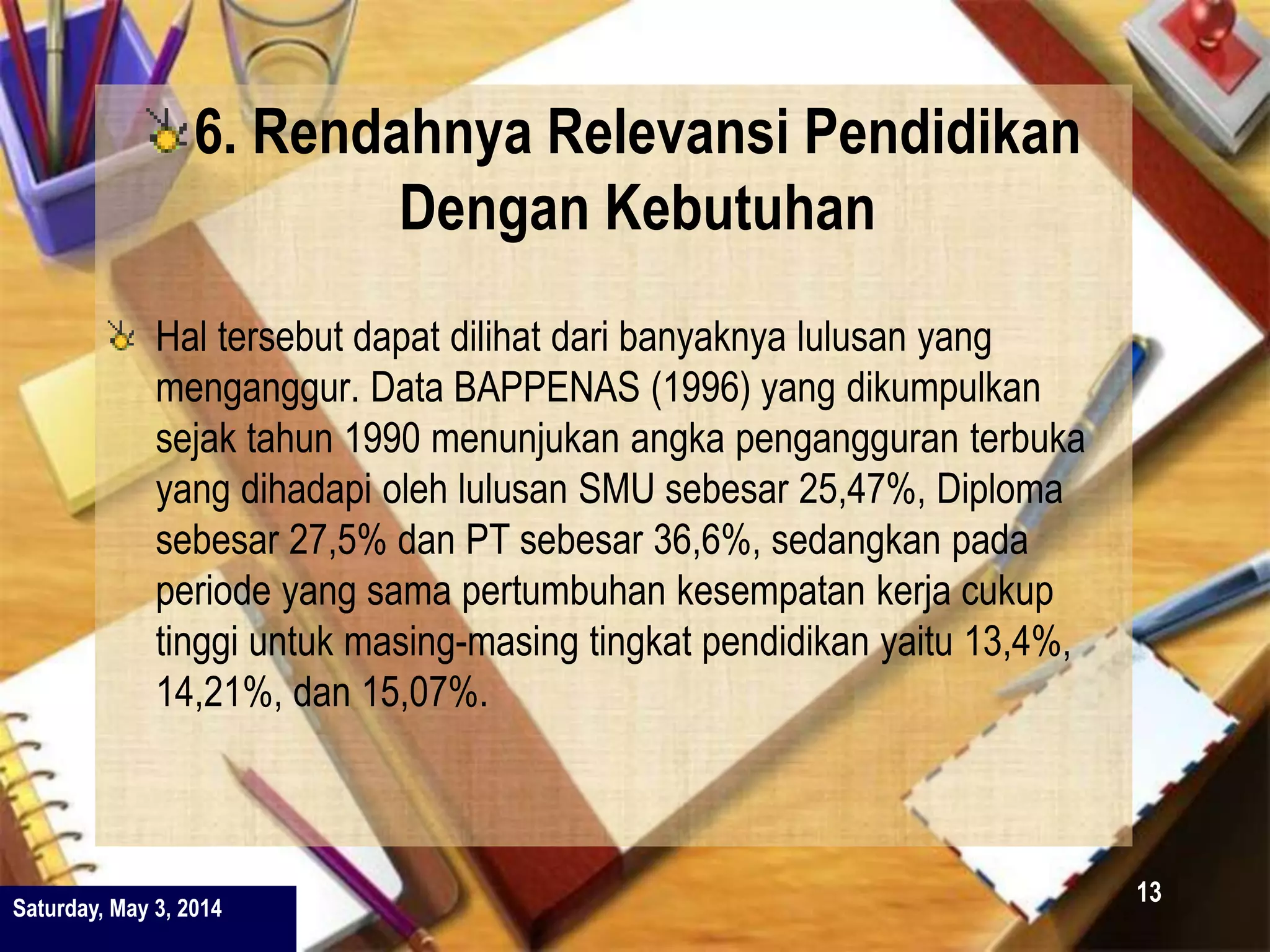 Kondisi dunia pendidikan di indonesia | PPT