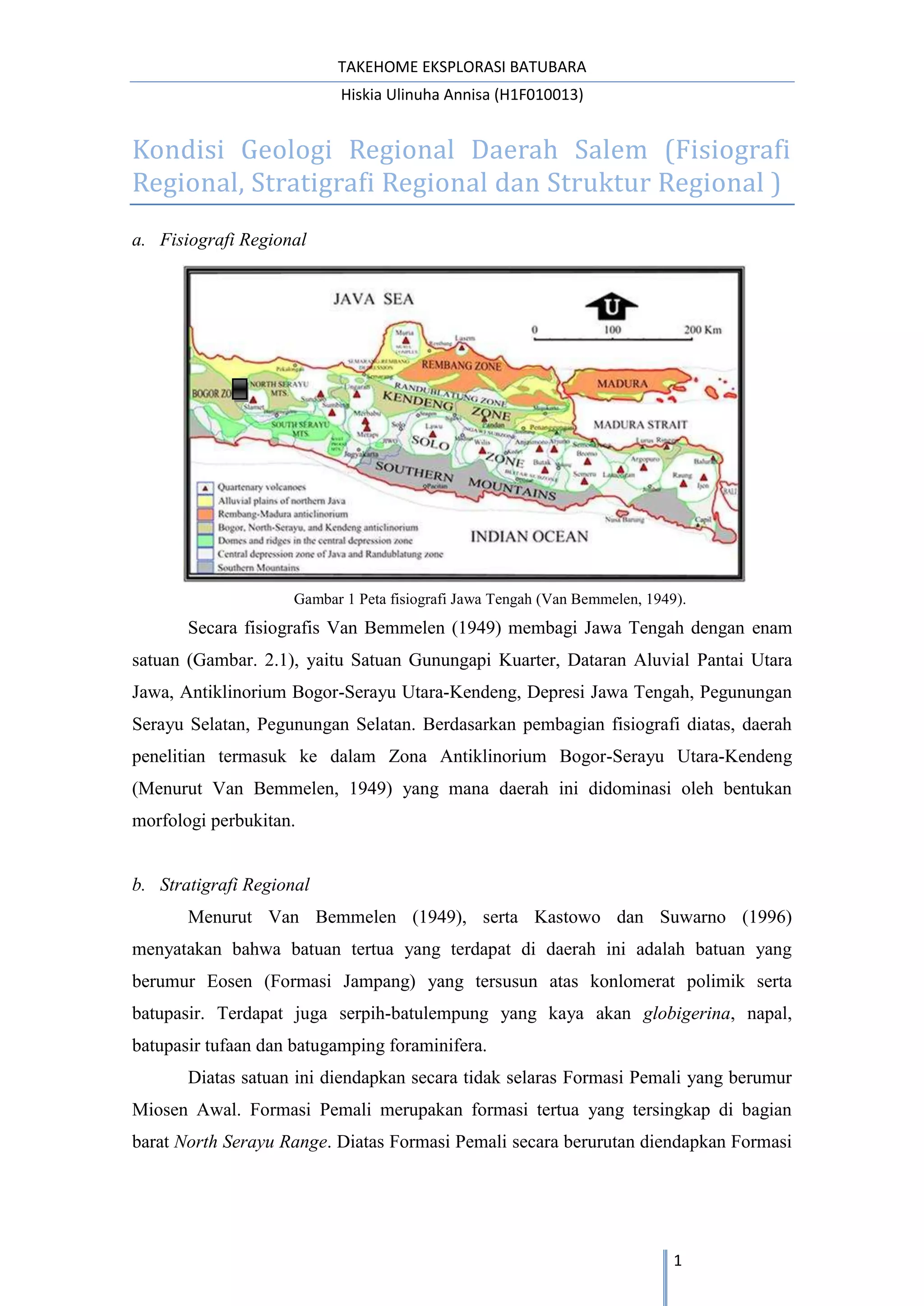 Kondisi geologi regional daerah salem | DOCX