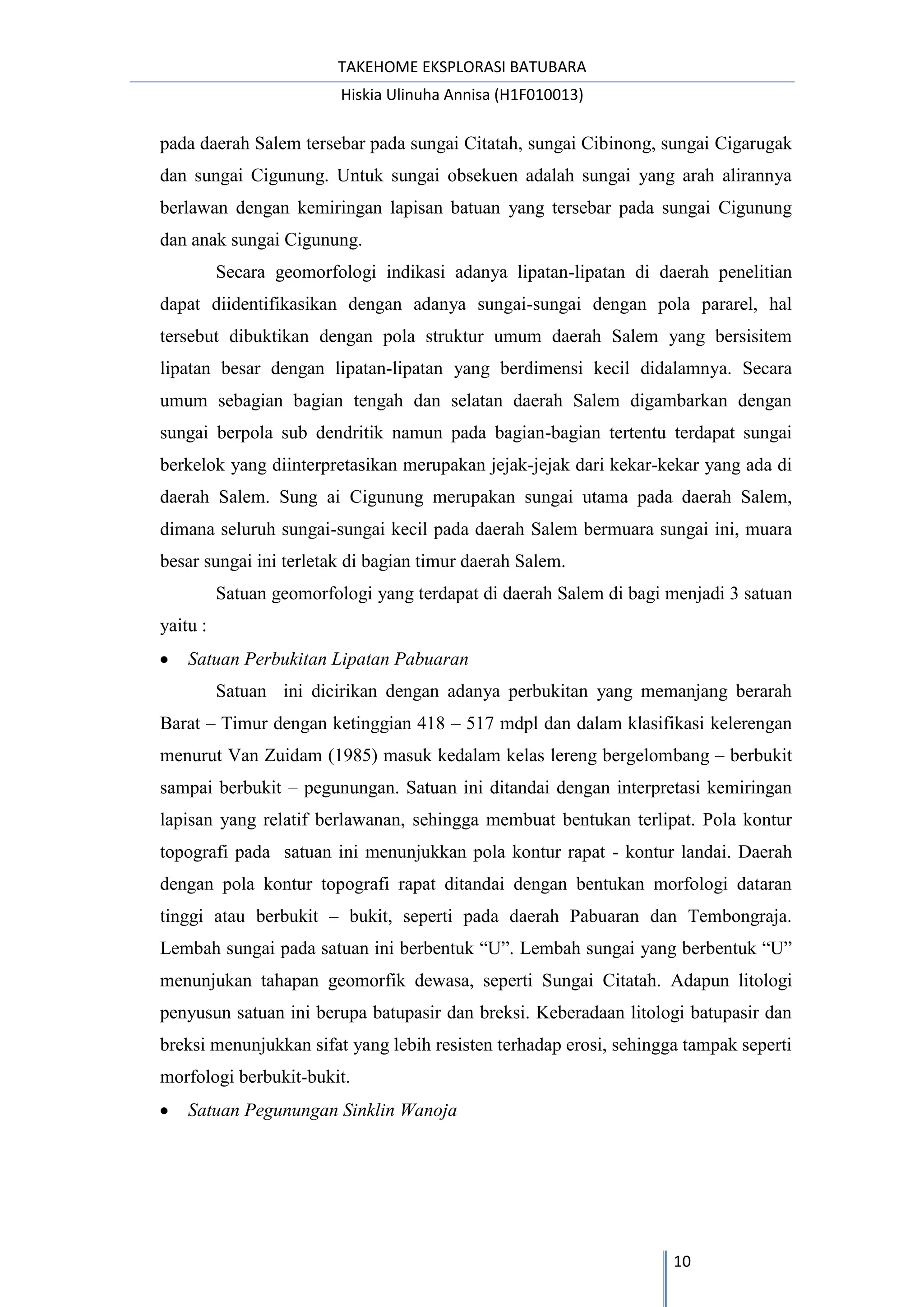 Kondisi geologi regional daerah salem | DOCX