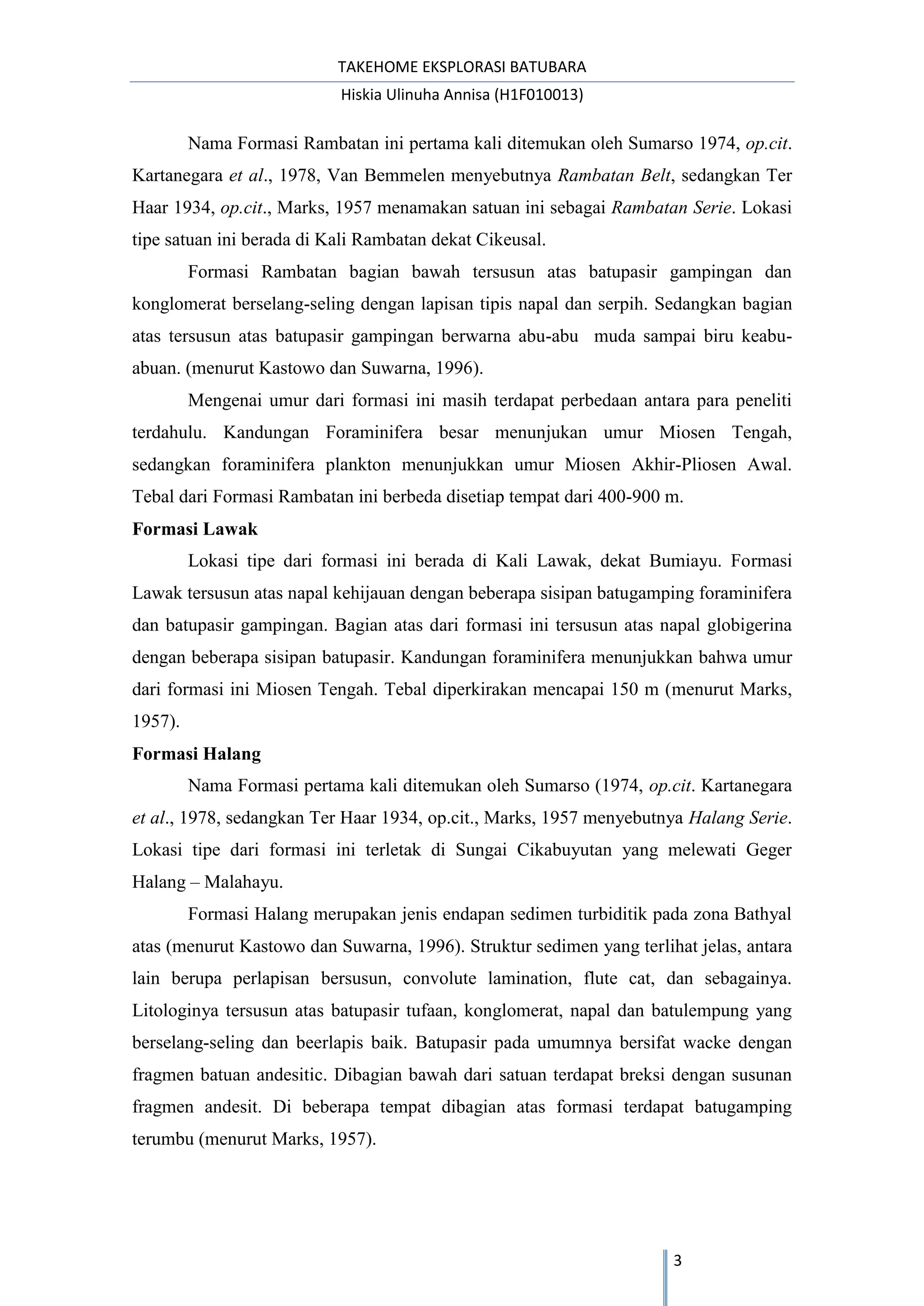 Kondisi geologi regional daerah salem | DOCX