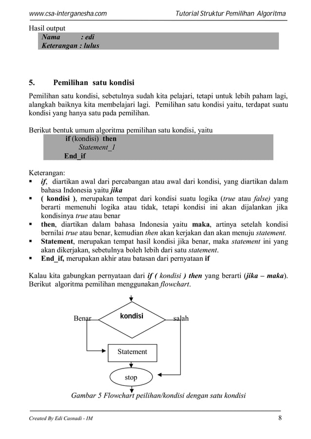 Kondisional If then Algoritma | PDF