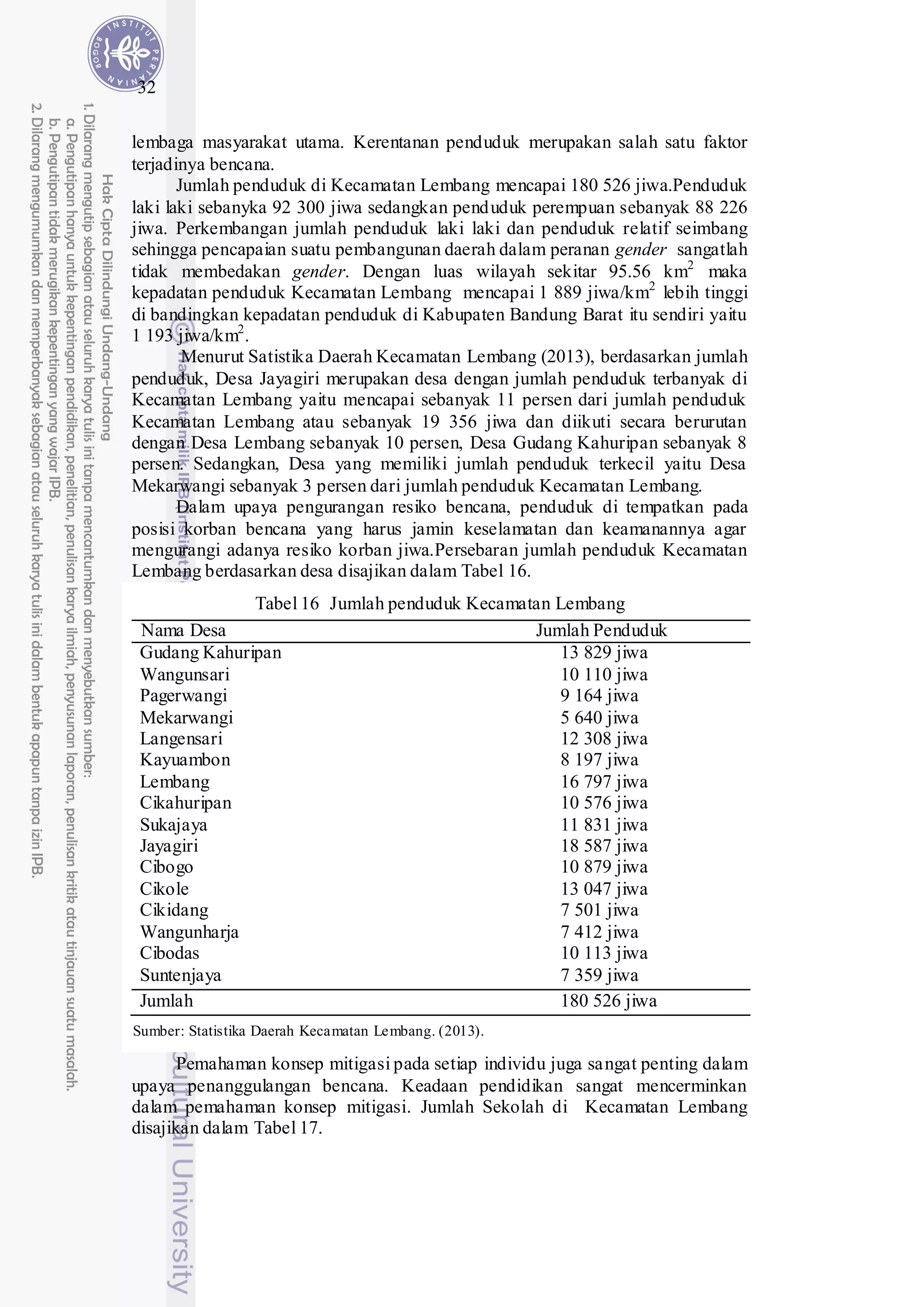 KONDISI UMUM. Gambar 6 Peta administrasi Kecamatan Lembang. Sumber ...