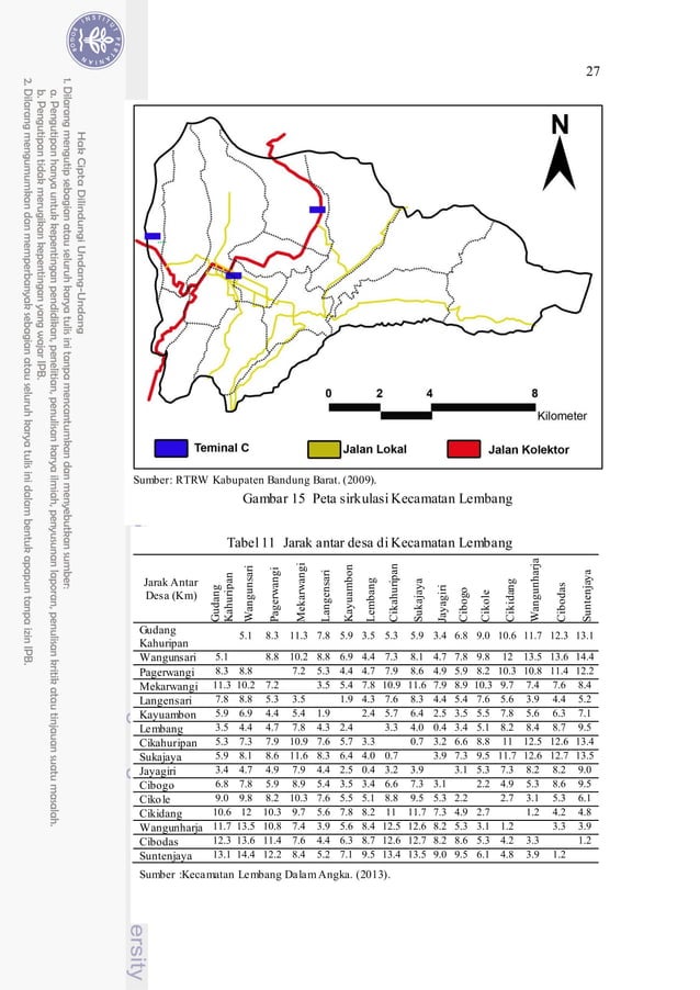 KONDISI UMUM. Gambar 6 Peta administrasi Kecamatan Lembang. Sumber ...