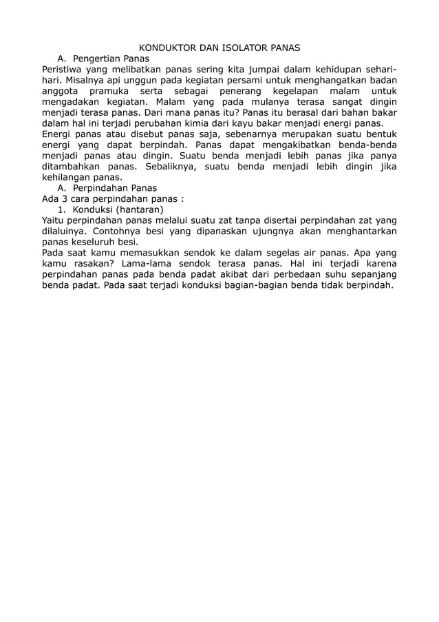 Konduktor dan isolator panas | PDF