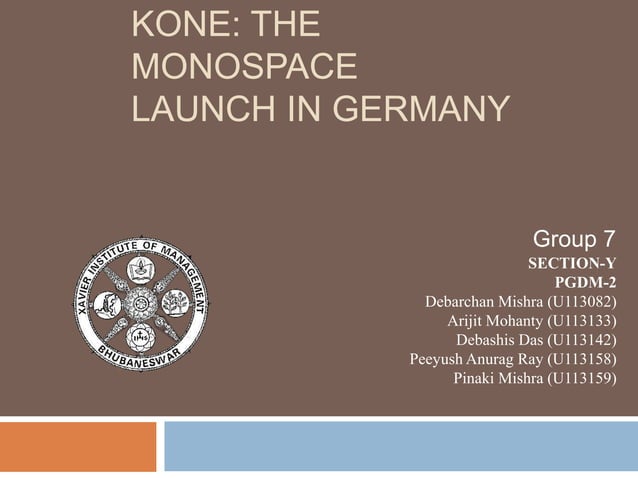 Kone-The Monospace Launch in Germany_B2B case analysis | PPTX | Large Business | Business