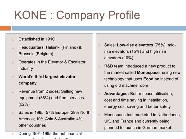 Kone-The Monospace Launch in Germany_B2B case analysis | PPTX | Large Business | Business