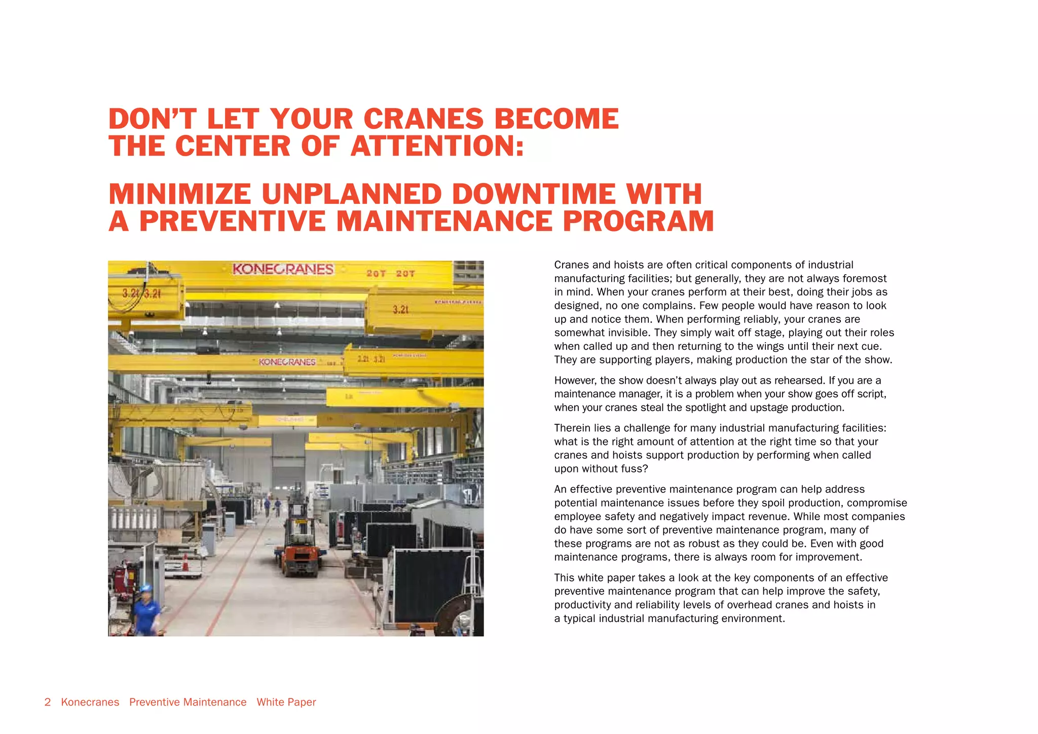 Konecranes Overhead Crane Preventive Maintenance White Paper | PDF