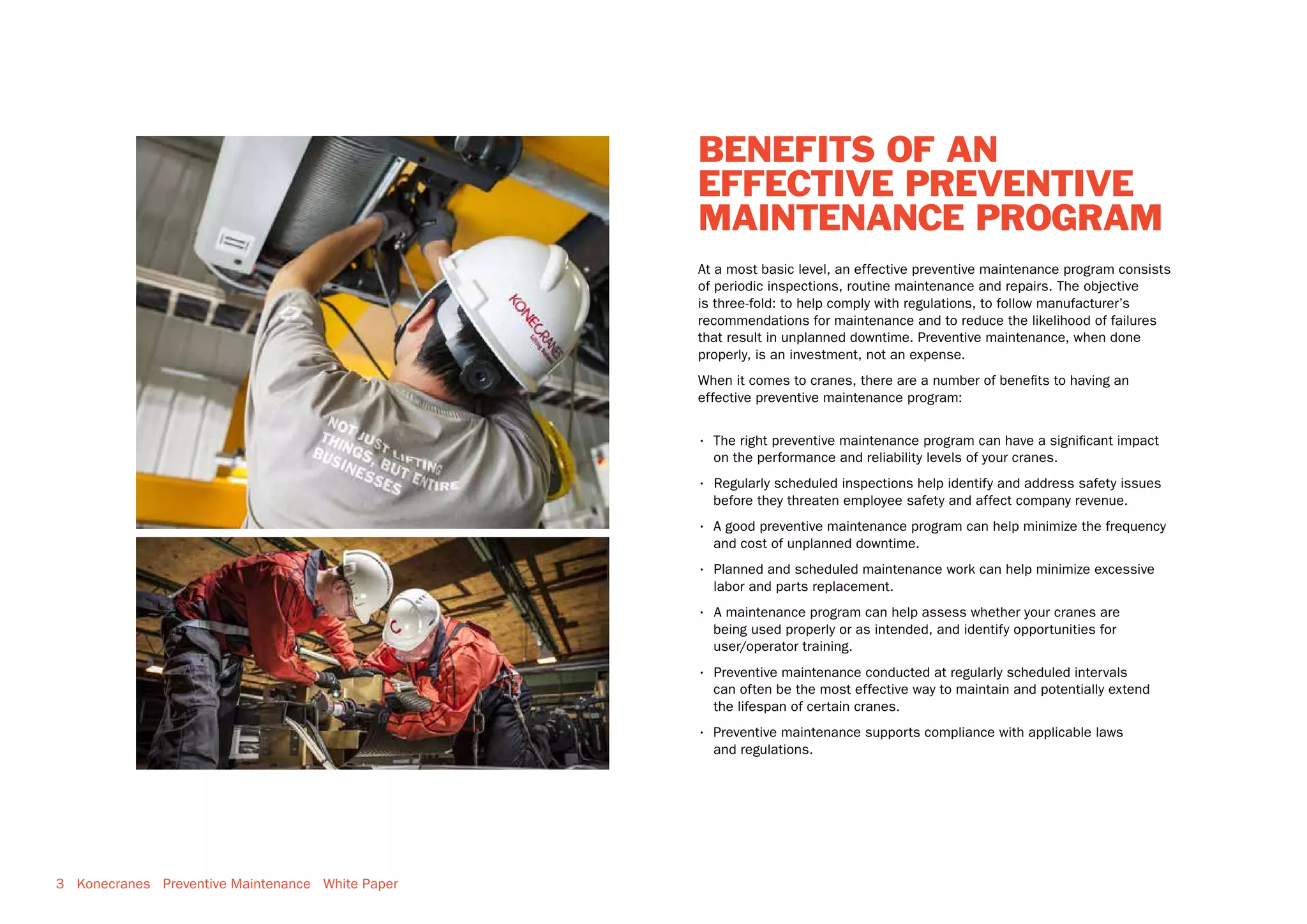 Konecranes Overhead Crane Preventive Maintenance White Paper | PDF