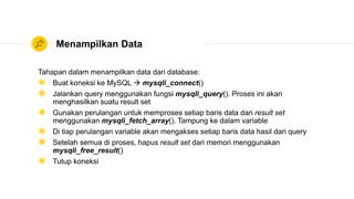 Cara membuat koneksi PHP dan database MySQL | PPTX