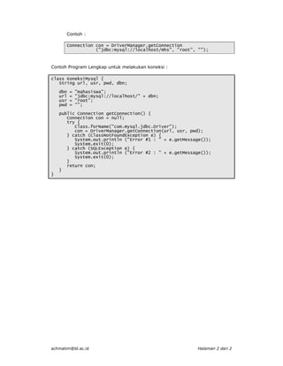 Koneksi java mysql | PDF