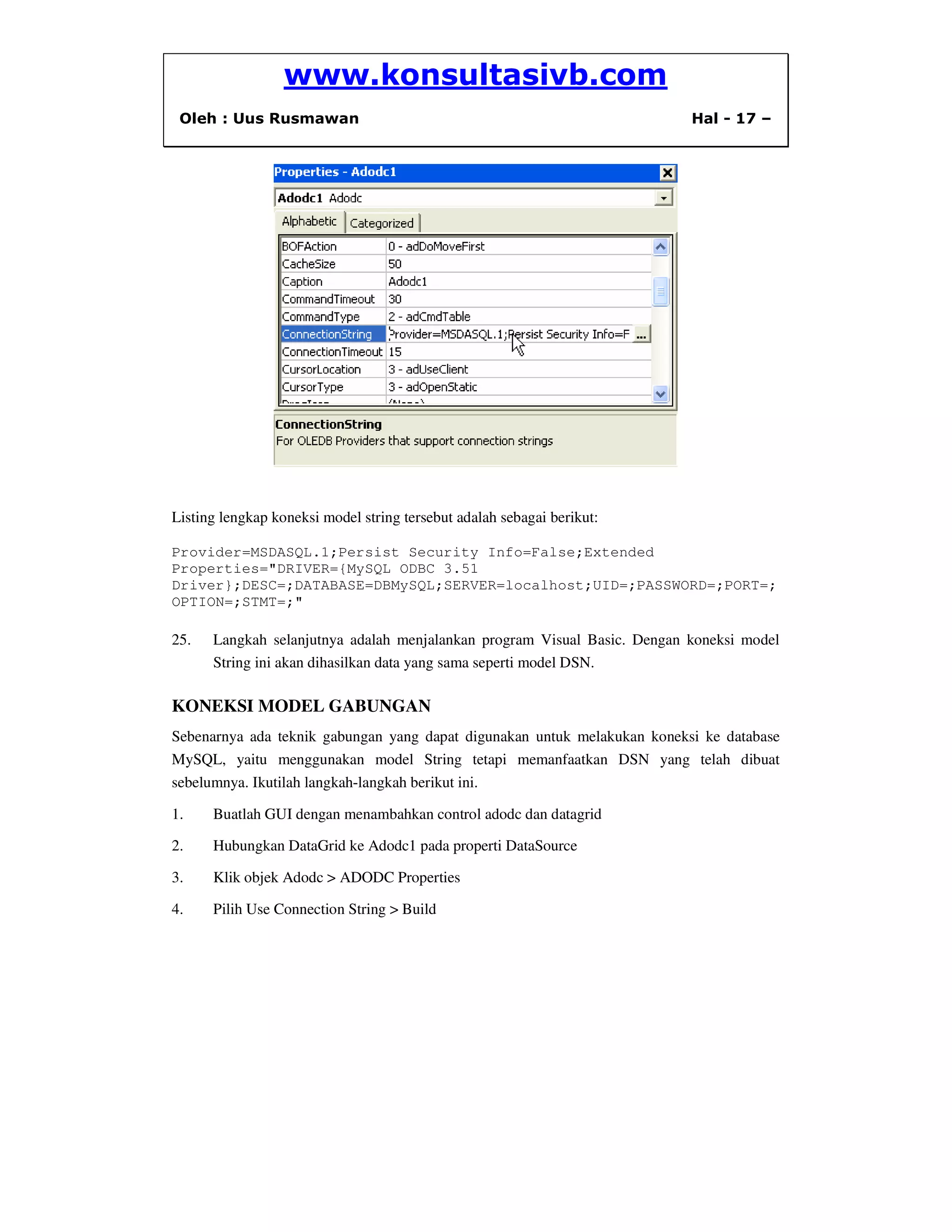 Koneksi vb dengan database mysql | PDF