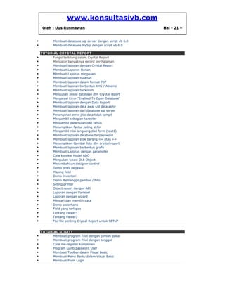 Koneksi vb dengan database mysql | PDF