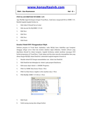Koneksi vb dengan database mysql | PDF