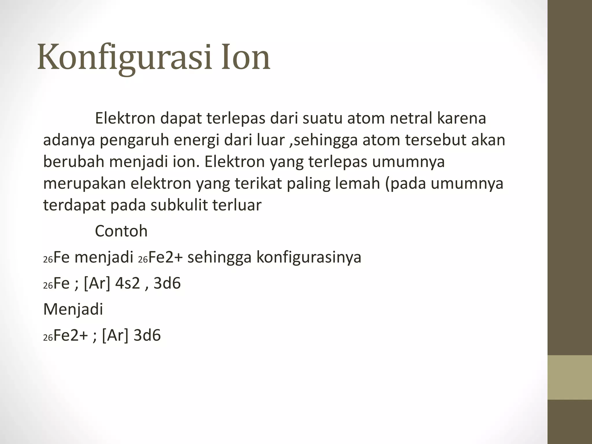 Konfigurasi elektron [SMA kelas 10 / Belajar mandiri] | PPTX