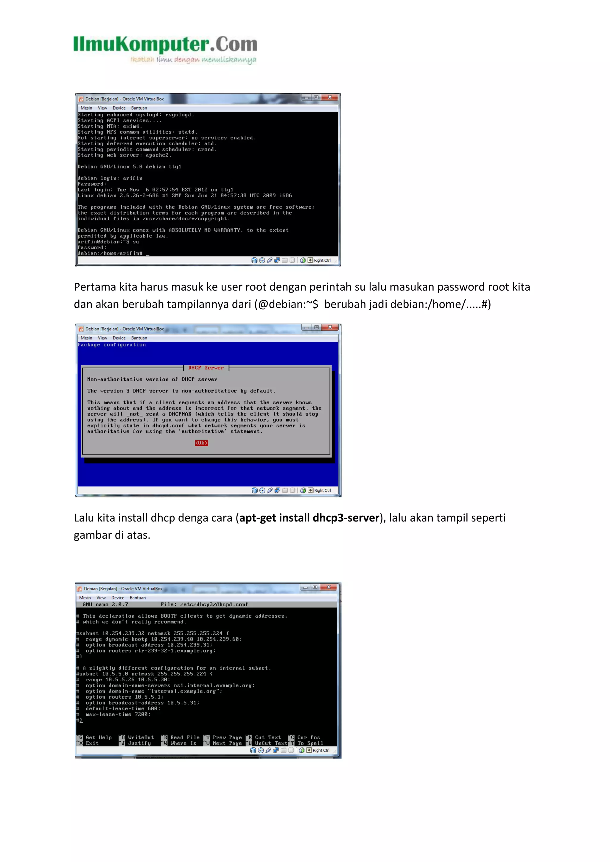 Konfigurasi dhcp (linux debian) | PDF