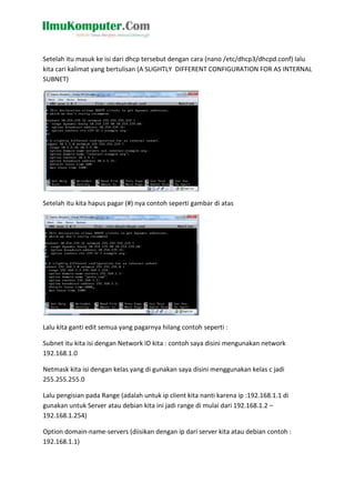 Konfigurasi dhcp (linux debian) | PDF