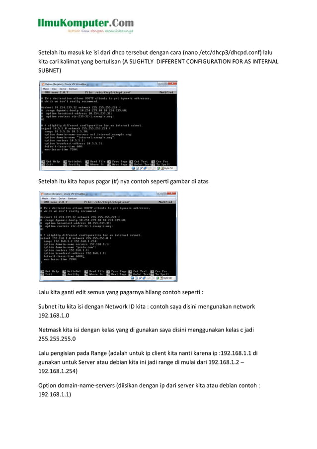 Konfigurasi dhcp (linux debian) | PDF