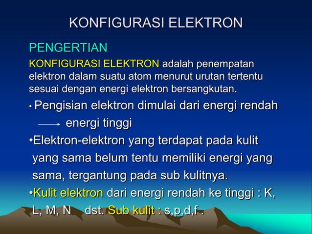 Konfigurasi elektron | PPTX