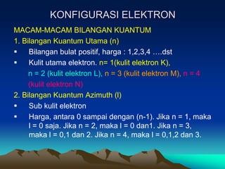 Konfigurasi elektron | PPTX