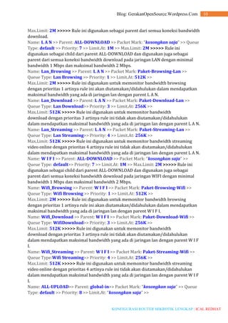 Konfigurasi router mikrotik lengkap | PDF