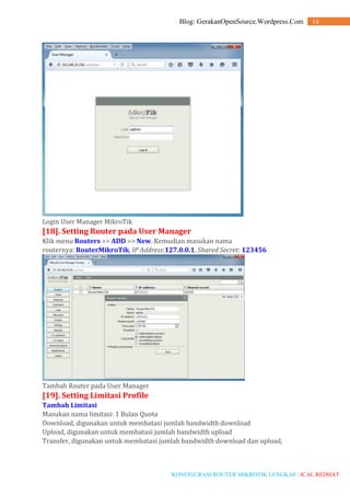 Konfigurasi router mikrotik lengkap | PDF