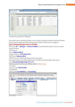 Konfigurasi router mikrotik lengkap | PDF