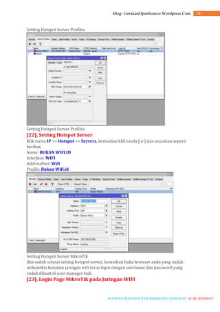 Konfigurasi router mikrotik lengkap | PDF