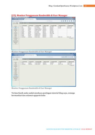 Konfigurasi router mikrotik lengkap | PDF