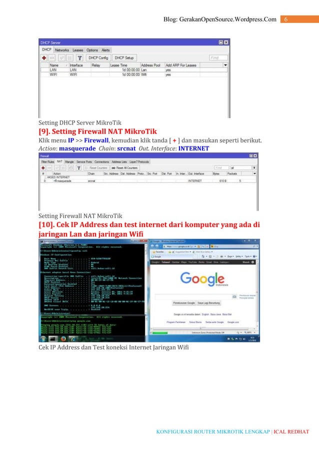 Konfigurasi router mikrotik lengkap | PDF