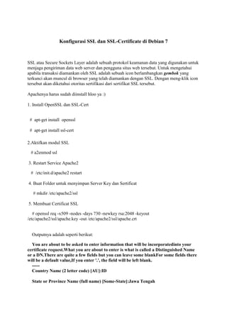 Konfigurasi ssl-dan-ssl | PDF