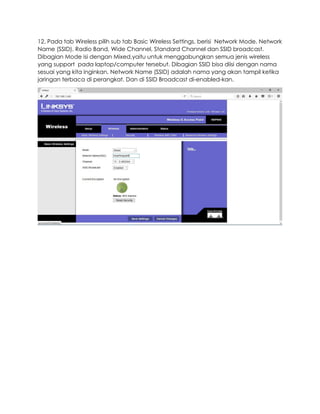 Konfigurasi AP Linksys | PDF